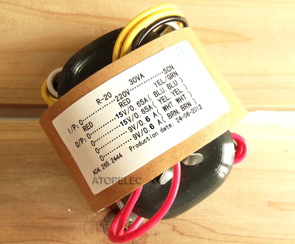 Трансформатор R-Core 30 Вт 220 В 15Vx2 - 9Vx2
