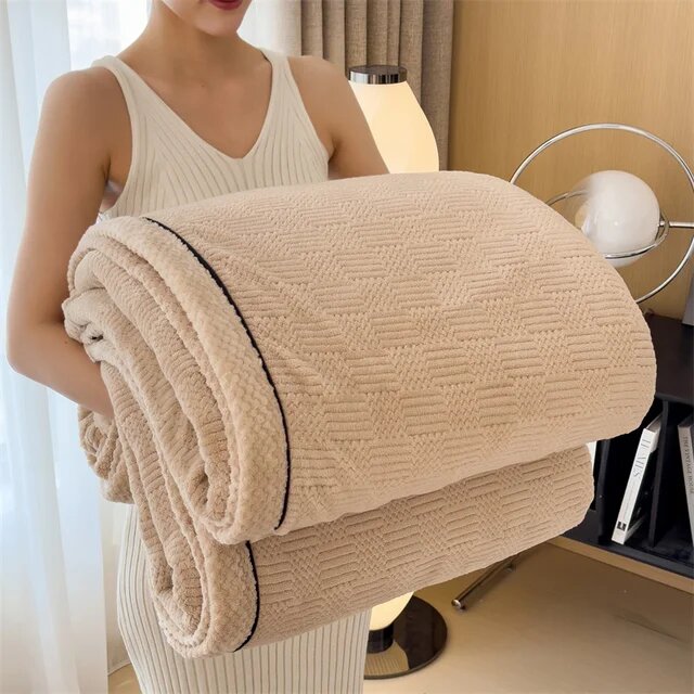 Утепленное бархатное одеяло для кровати с зашифровкой, мягкое теплое одеяло для дивана, удобное дышащее постельное белье