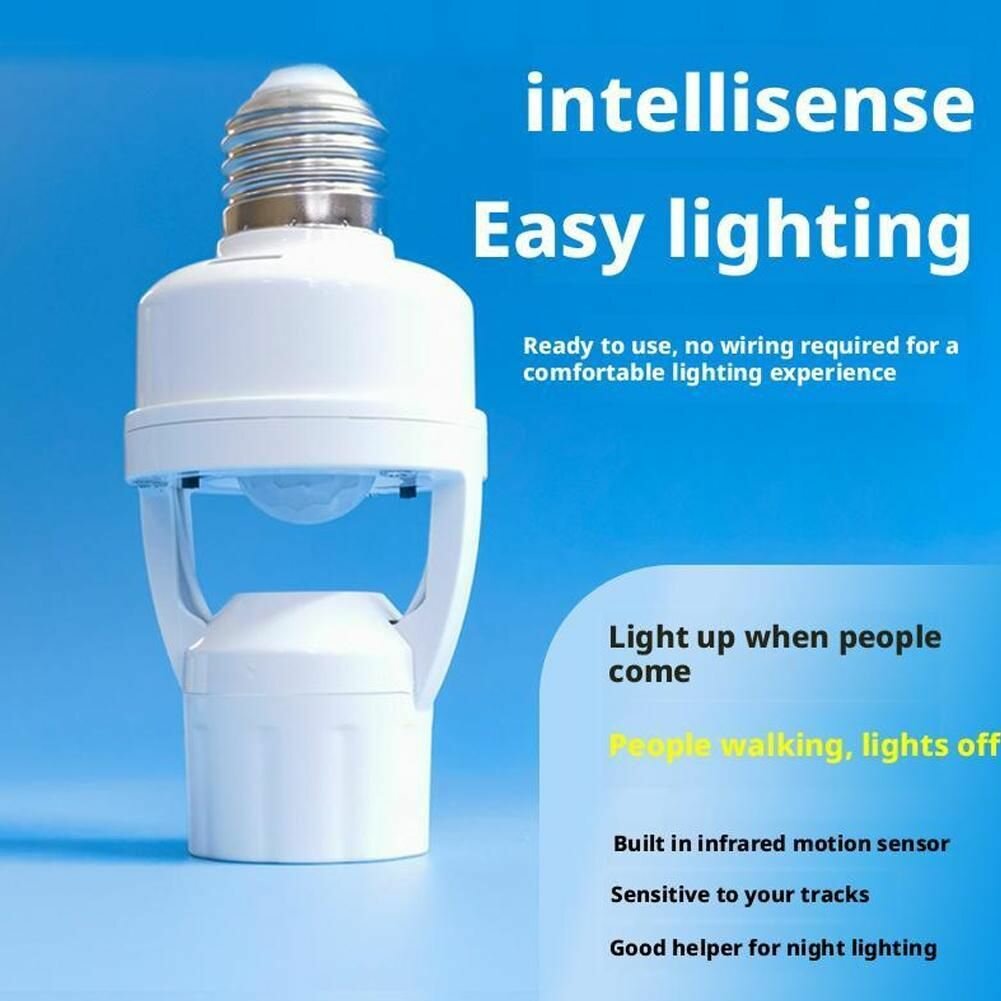Датчик движения для освещения с патроном, Цоколь: E27, 30 Вт, 1 шт.