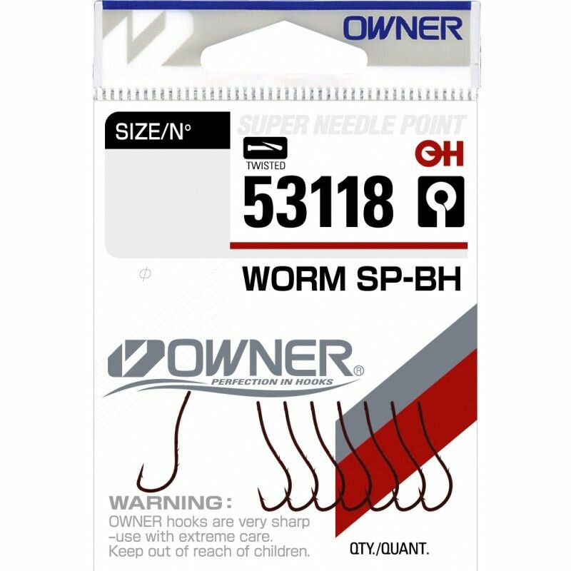OWNER Крючок Worm SP-BH bloody red №8 7шт