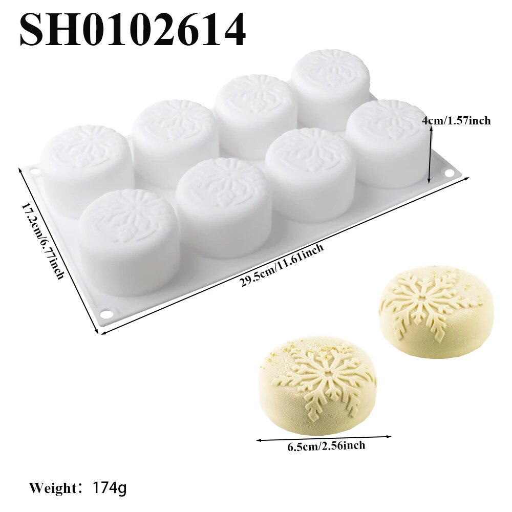 Силиконовая форма для муссового торта снежинка SH0102614