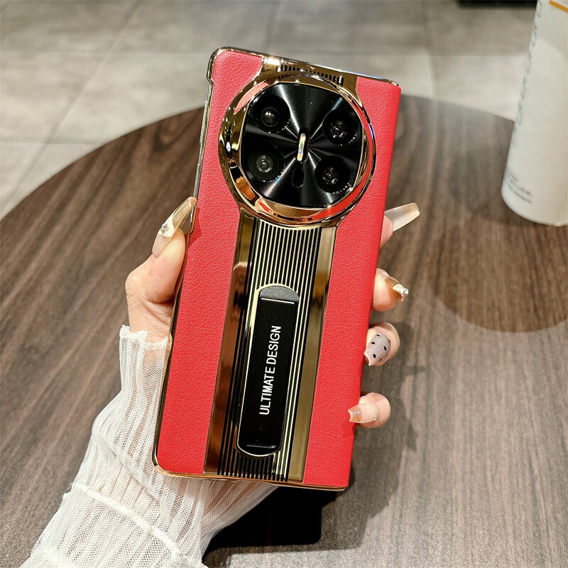 Чехол для Huawei Mate X6 / Хуавей Мейт X6, soft touch, чехол-кардиомонитор, искусственная кожа, поликарбонат (PC), защита камеры, ударопрочный, усиленные углы, Huawei, Huawei Mate X6, red