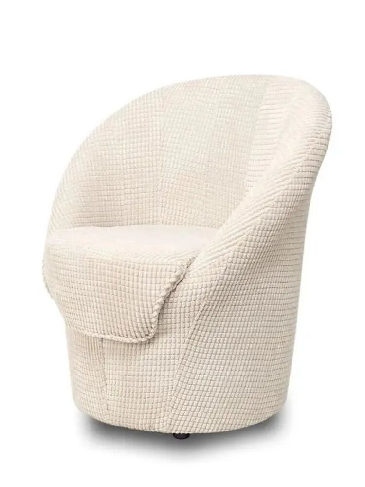 Кресло алекс 68х72х85 см, кресло для отдыха, мягкое, нераскладное, белый плюш-велюр