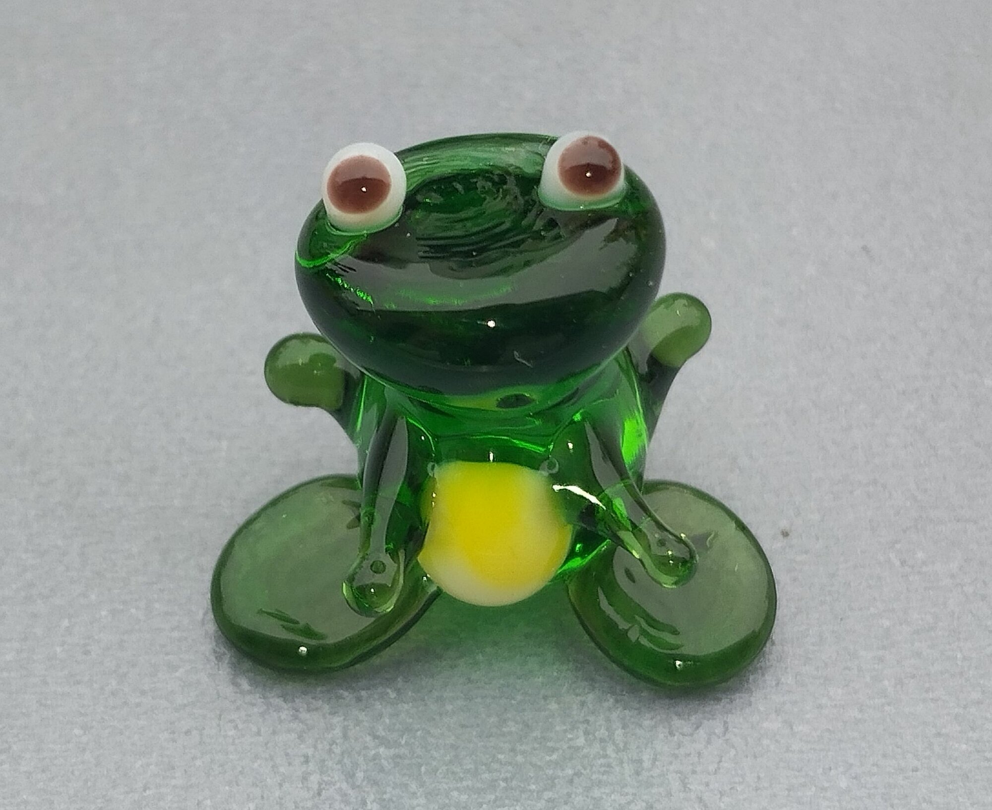 Стеклянная микро фигурка лягушка