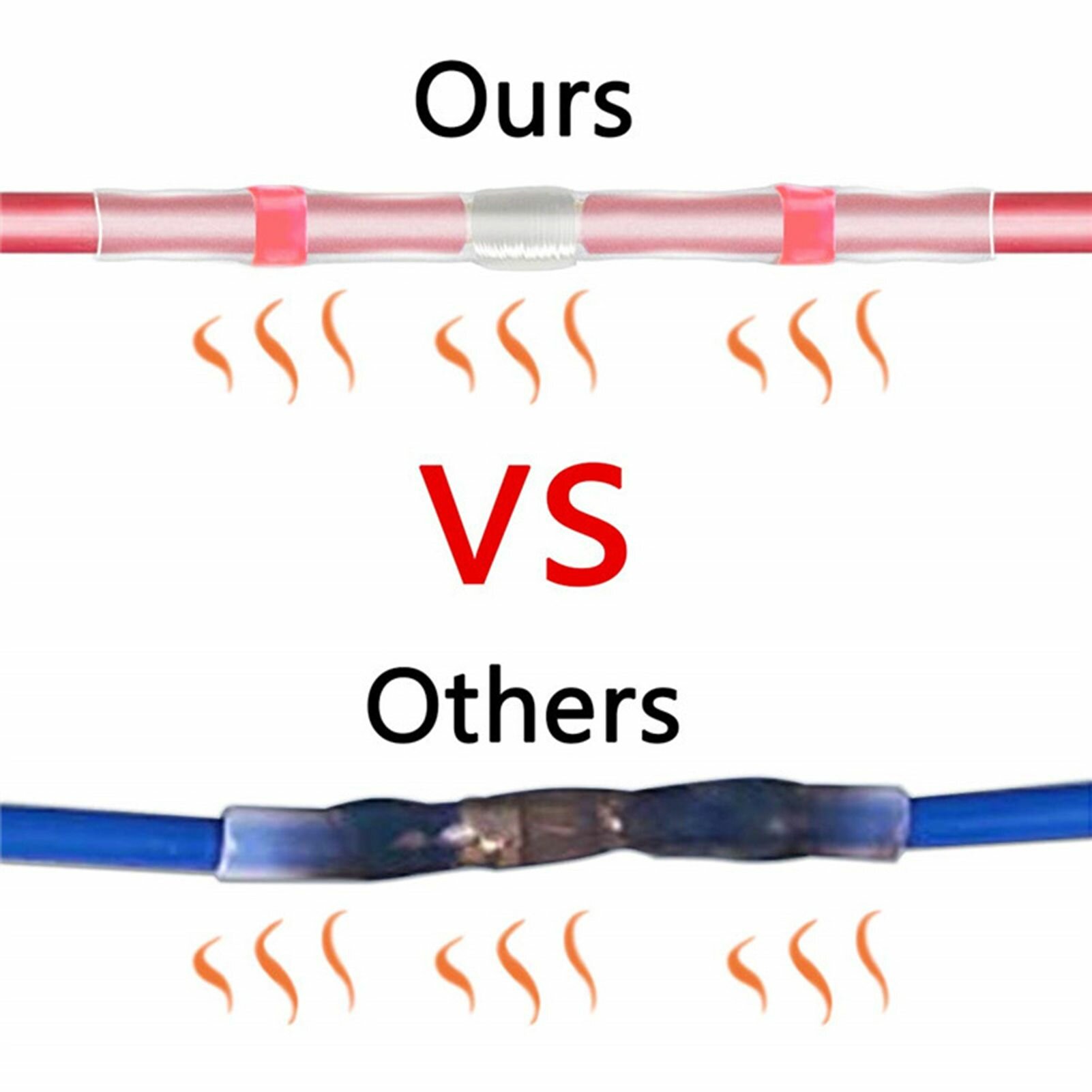 Водонепроницаемые термоусадочные соединители с пайкой, клеммы для электрических проводов, 500 шт, термоусадочные стыковые соединители проводов, водонепроницаемый кабельный сросток K