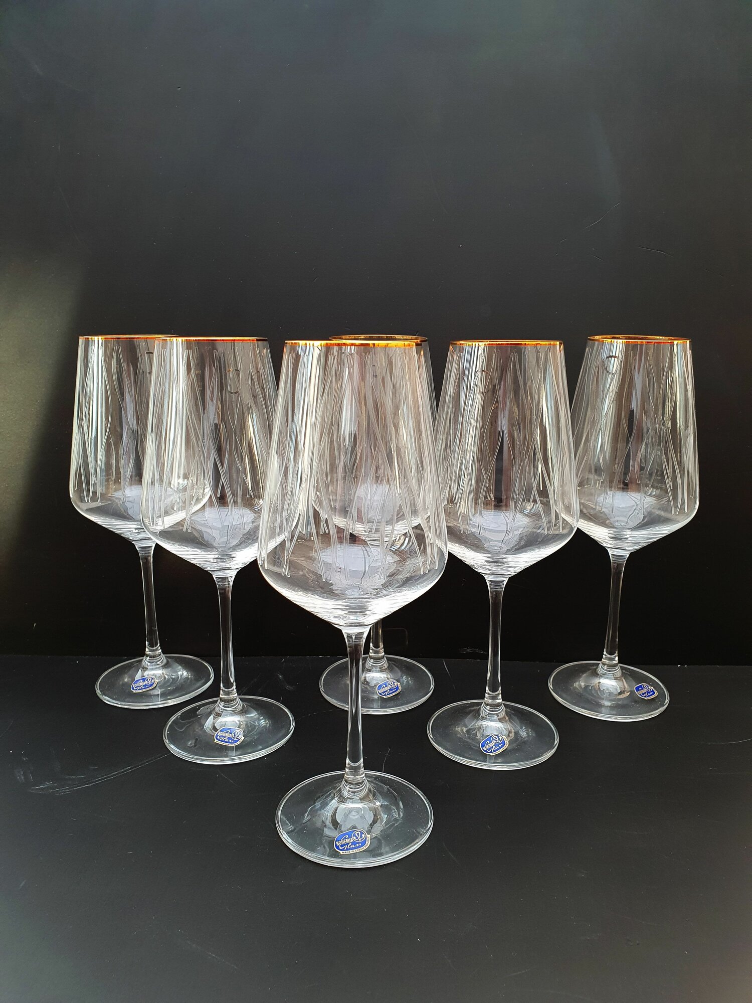 Набор для вина из 6 шт."Сандра" Bohemia Crystal 450 ml. H-23,5 см. В оригинальной упаковке.