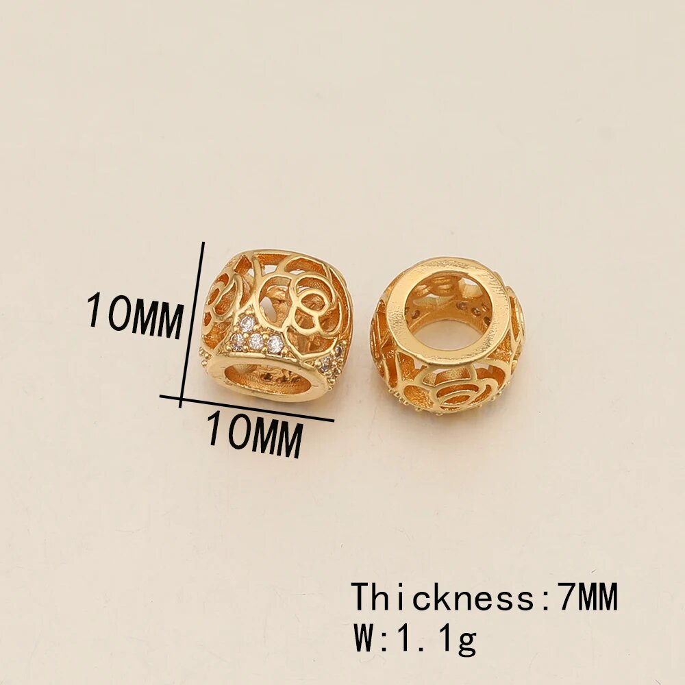 Бусины-спейсеры металлические, 10X10MM Glod, Цвет: 10X10MM Glod