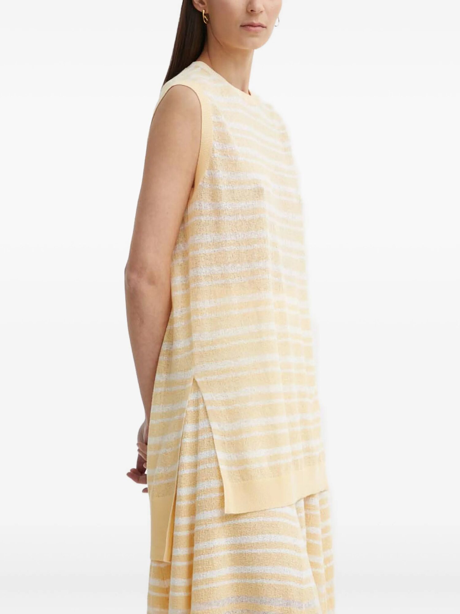 Топ Striped sleeveless knit top