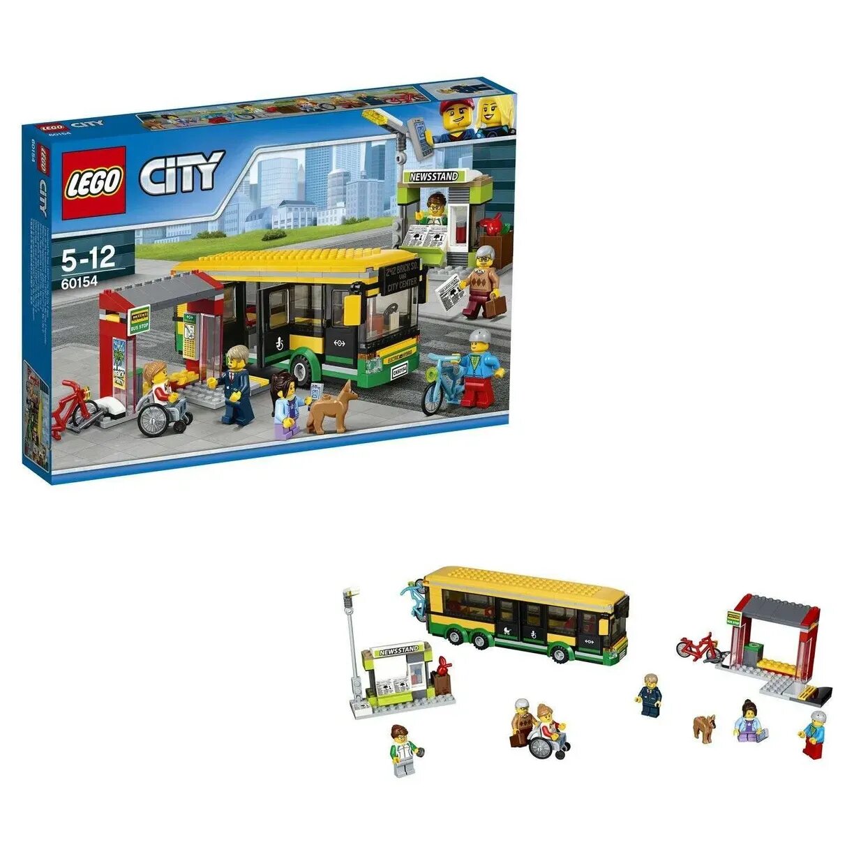 Конструктор LEGO City 60154 Автобусная остановка уценка