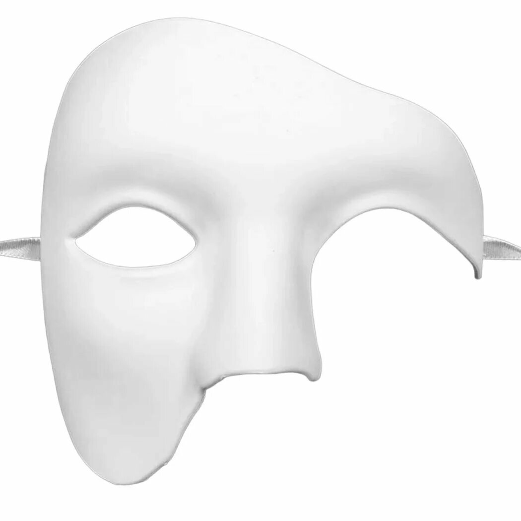 Черная полумаска Призрак оперы Белый, White