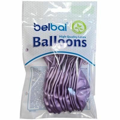 Воздушные шары BELBAL круглые, без рисунка, Хром Glossy Purple, 14 дюймов, 12 шт
