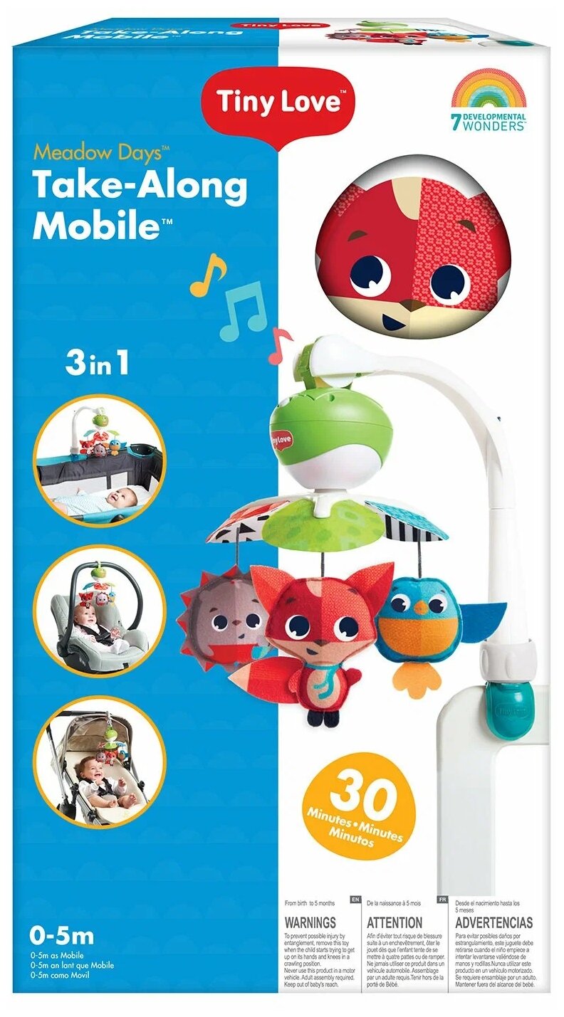 Электронный мобиль Tiny Love Солнечная полянка 523, белый/зеленый