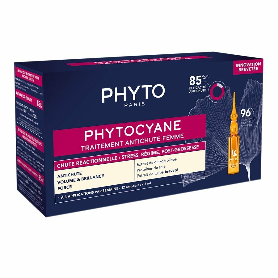 Phyto phytocyane сыворотка против выпадения волос для женщин 5 мл 12 шт.