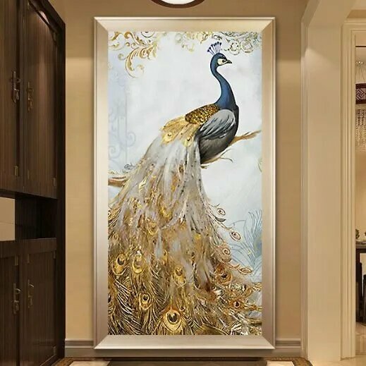 Алмазная мозаика "Красивый павлин"-100х200 см