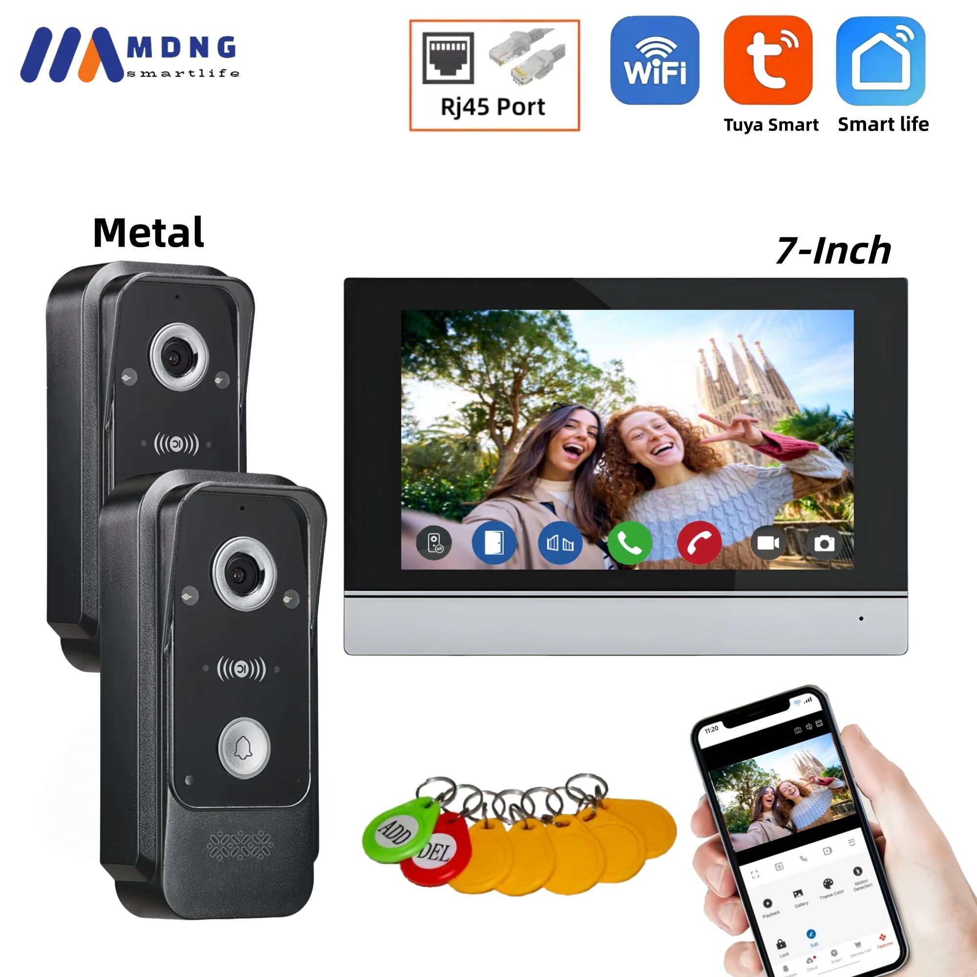 MDNG IP-видеодомофон 1080P 7 дюймов HD-7inch-2V1