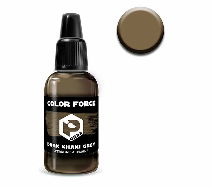 Краска для моделей Color force, водный акрил, Серый хаки темный (темный хаки серый), матовая, 18 мл