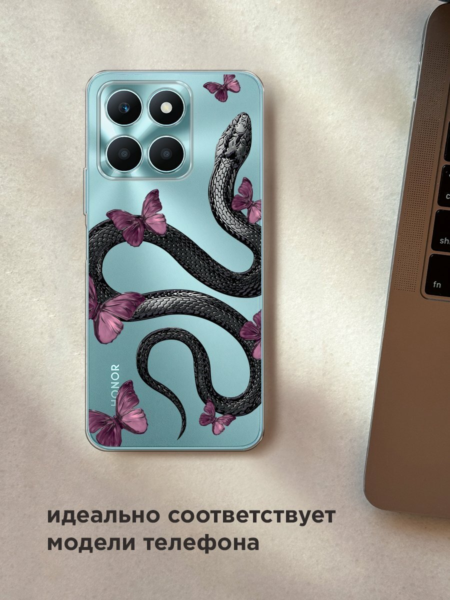 Чехол на Honor X6A / Хонор X6A с принтом "Snake and butterflies 2" — фото 1