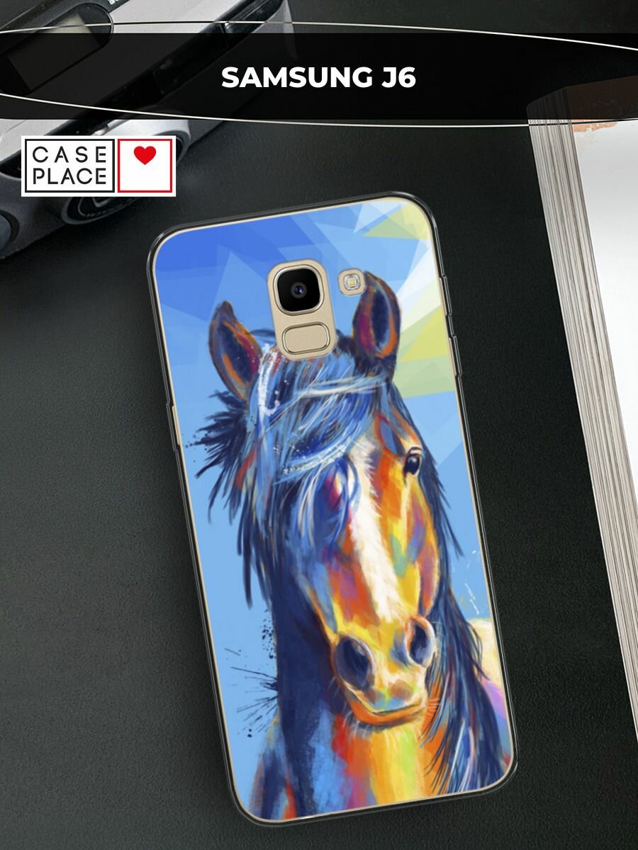 Чехол на Samsung Galaxy J6 2018 / Самсунг Галакси Джей 6 2018 с принтом "Лошадь арт 3"