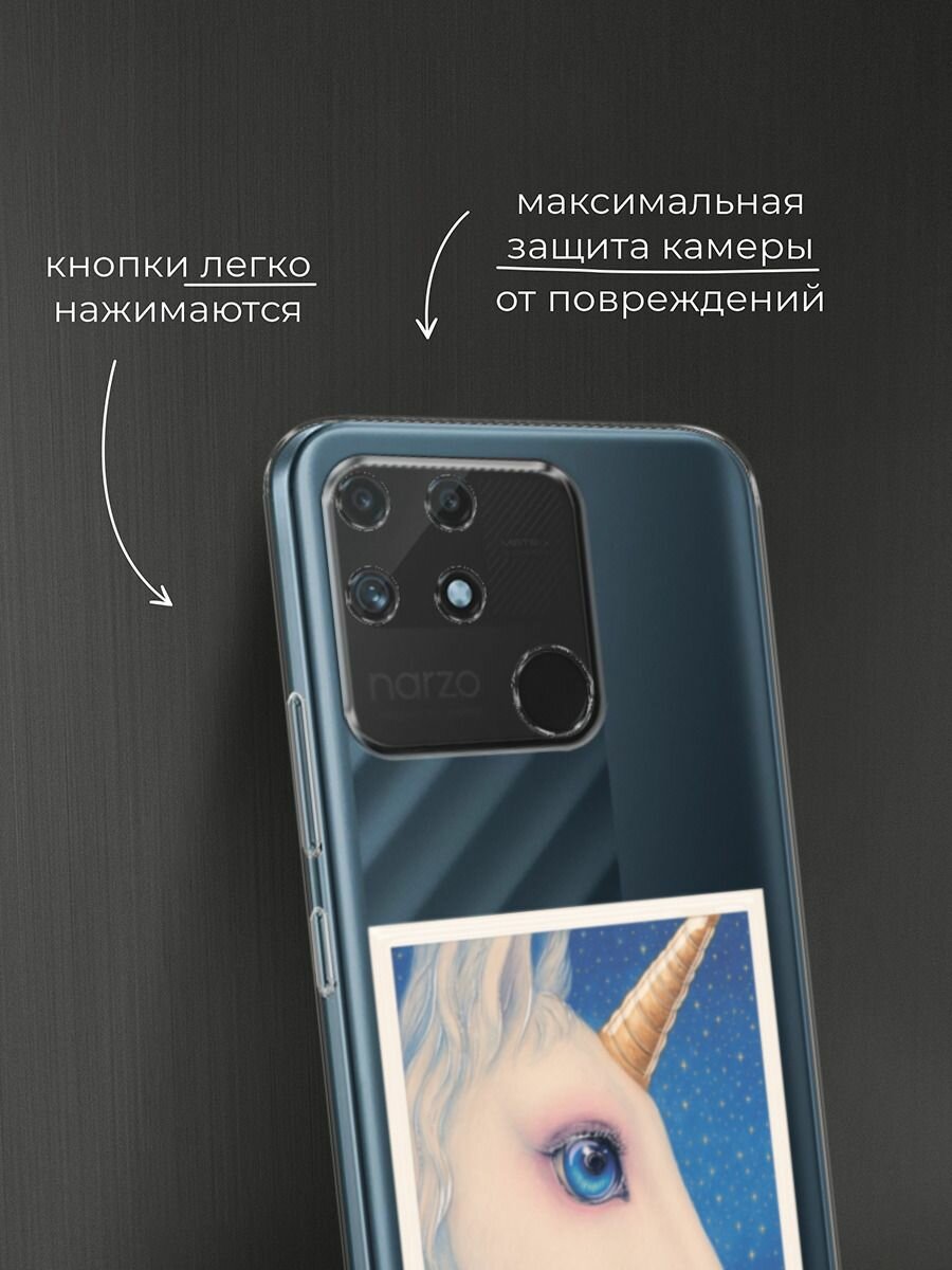 Чехол на Realme Narzo 50A / Реалми Нарзо 50A с принтом "Глаз единорога" — фото 1