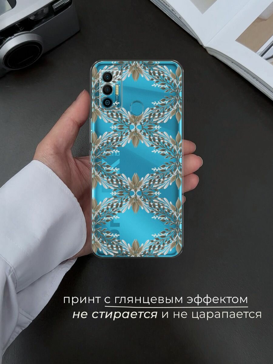 Чехол на Tecno Spark 7 / Техно Спарк 7 с принтом "Калейдоскоп цветов" — фото 1