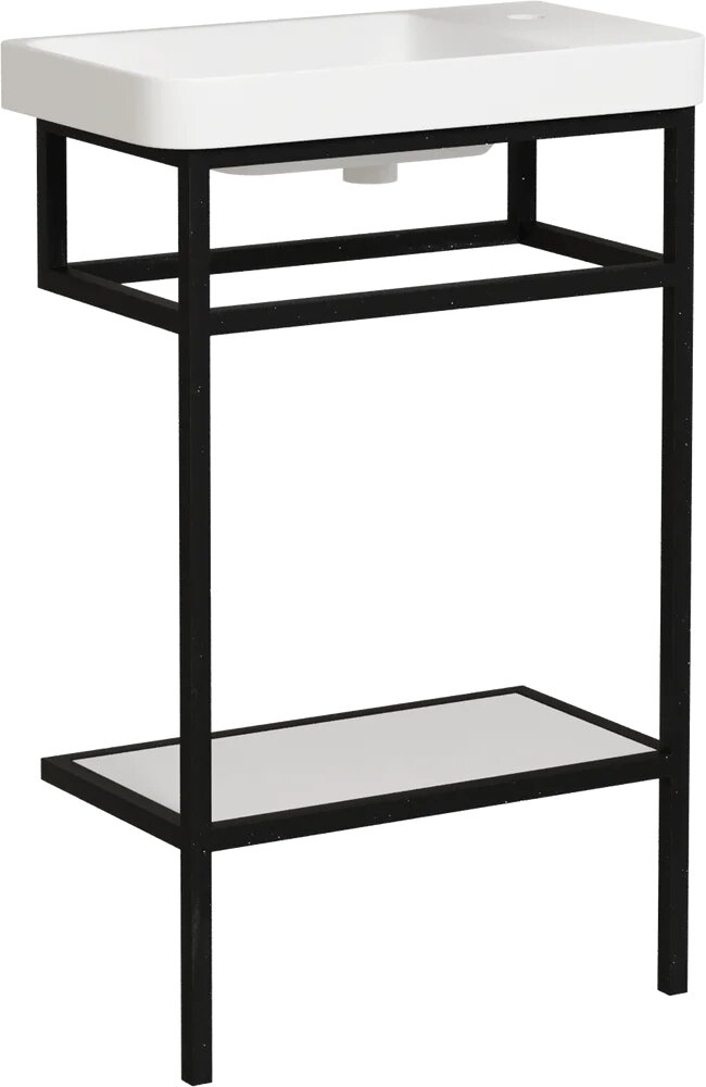 Консоль с раковиной STWORKI Эстфолл 55, черный муар 11054-KL