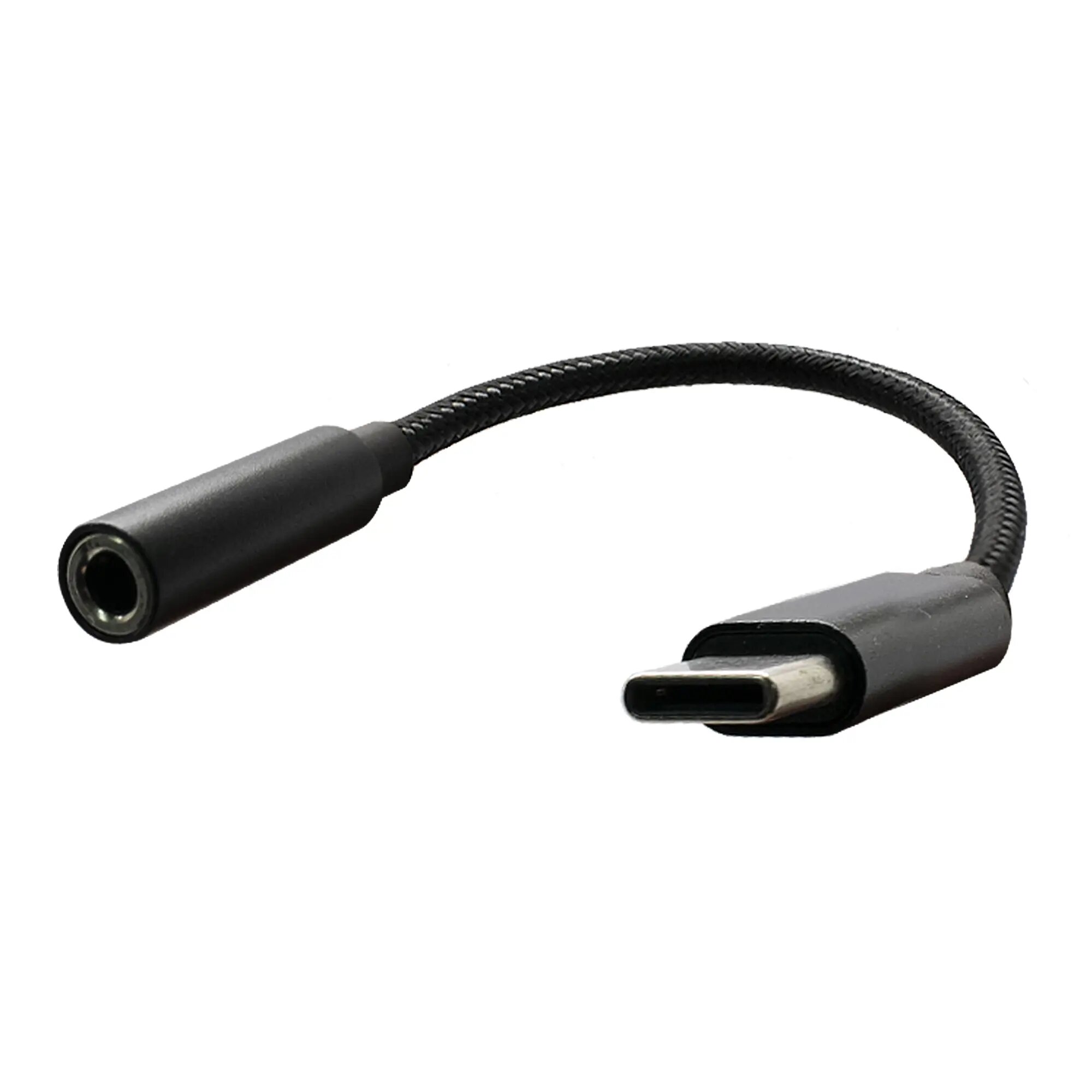 Oxion адаптер USB-C к 3.5 мм аудио, длина 0.1 м, цвет черный, совместим со смартфонами