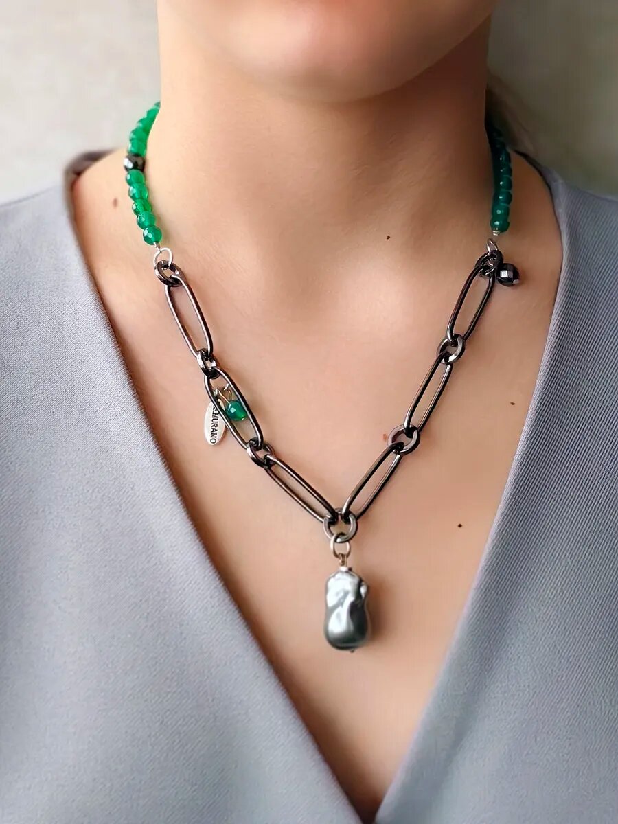 Колье, стекло, муранское стекло