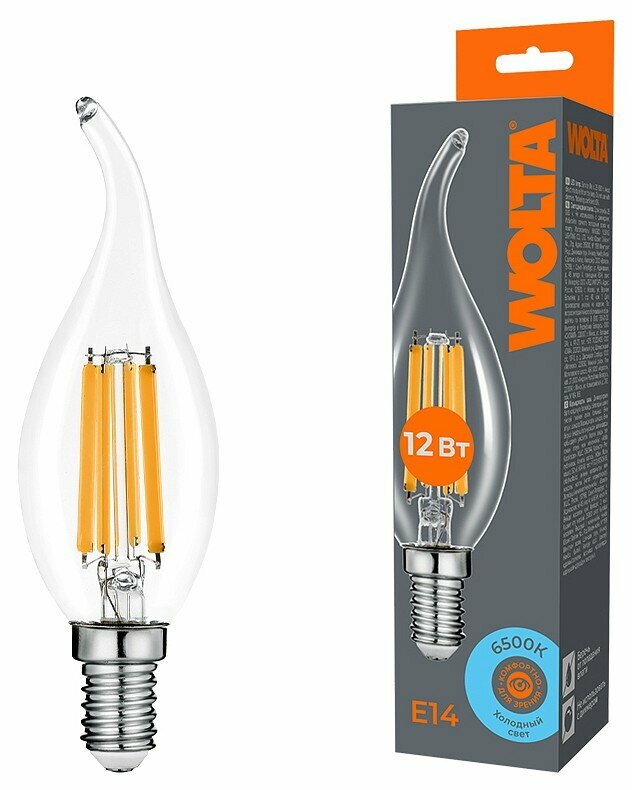 Лампа светодиодная Wolta E14 12Вт 6500K WF-CT35-12W6KE14