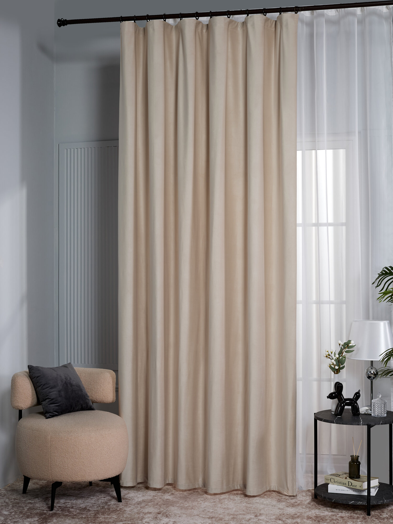 Штора SANPA HOME, плотная, Бархат в гостиную и спальню, 200х280 см,1шт