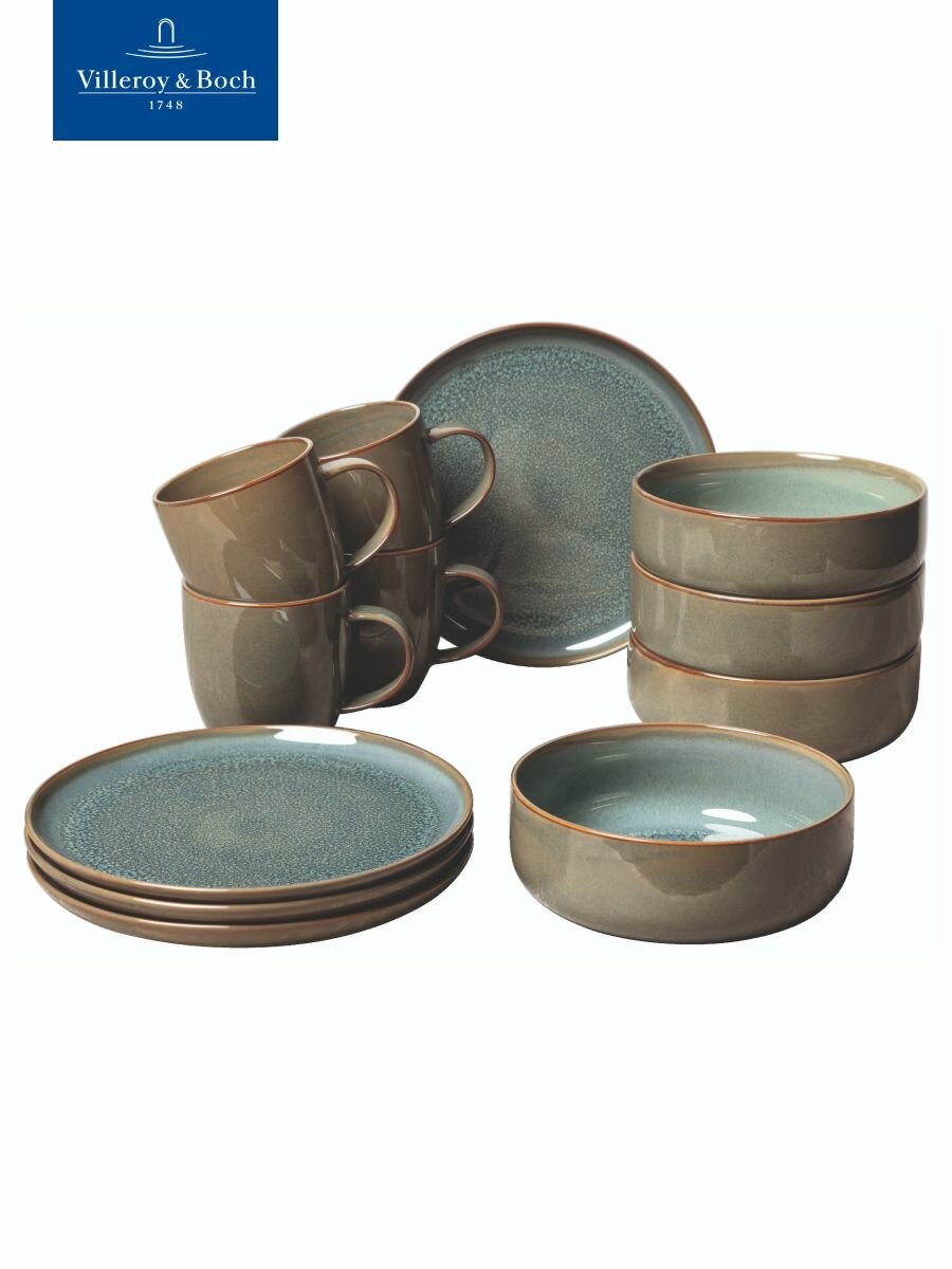 Набор для завтрака 12 предметов, Сrafted Breeze, like. by Villeroy & Boch, Премиум-Фарфор