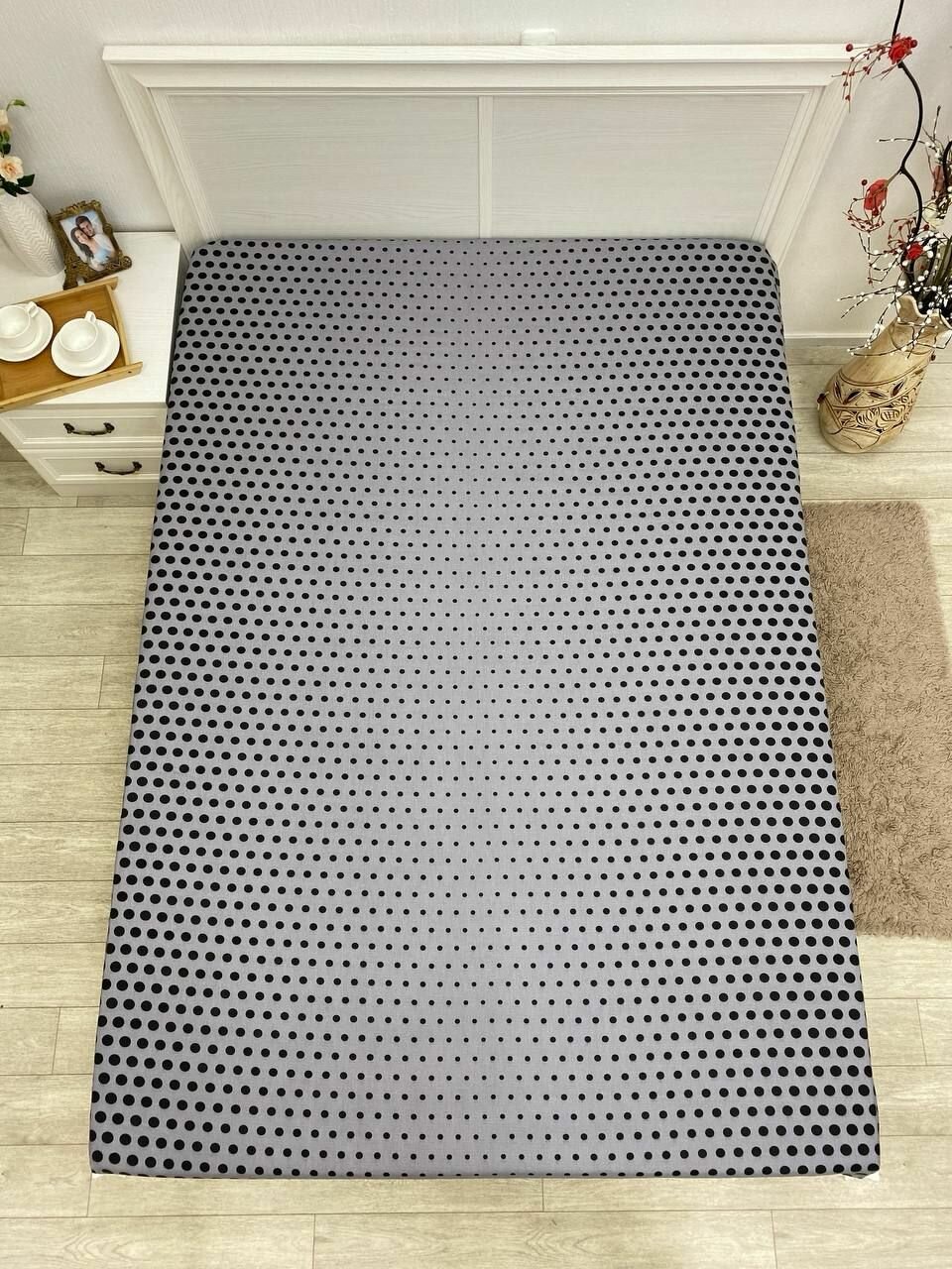 SOANA Простынь на резинке 80х160х20 см, детская, Поплин 100% хлопок