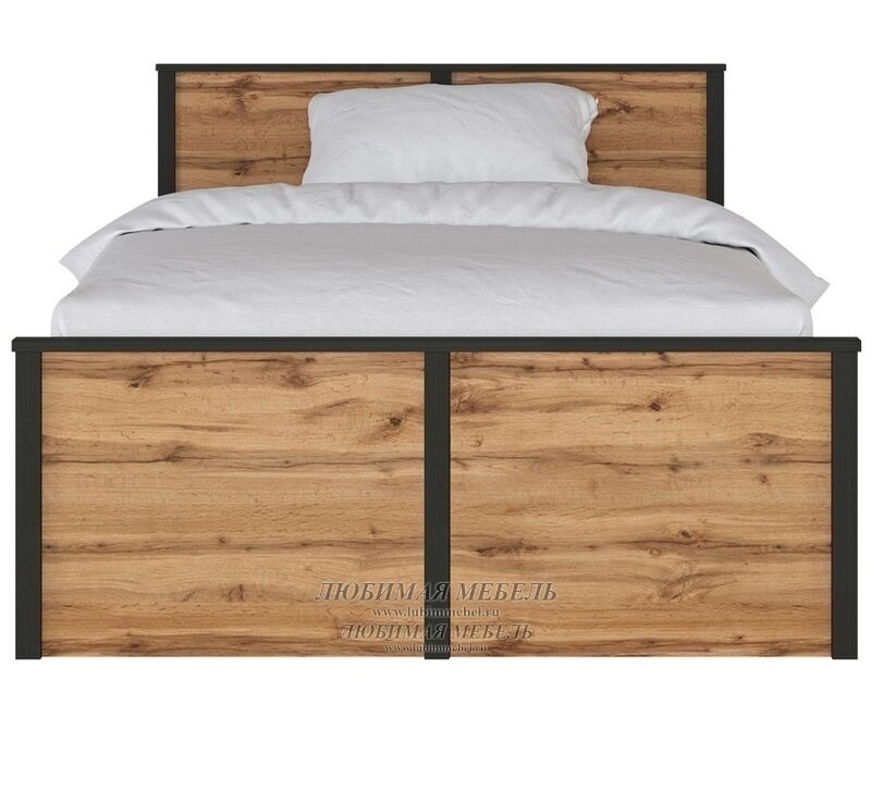 Кровать БРВ мебель Loft LOZ120х200 дуб вотан/черный