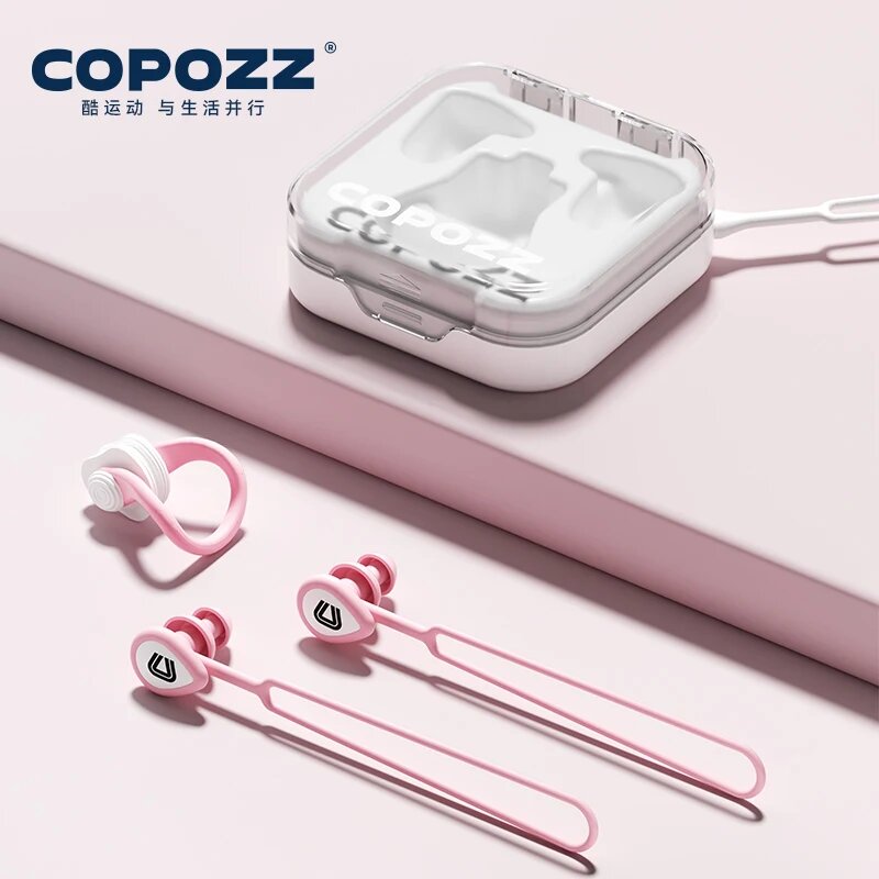 COPOZZ Беруши для плавания и зажим для носа Pink set