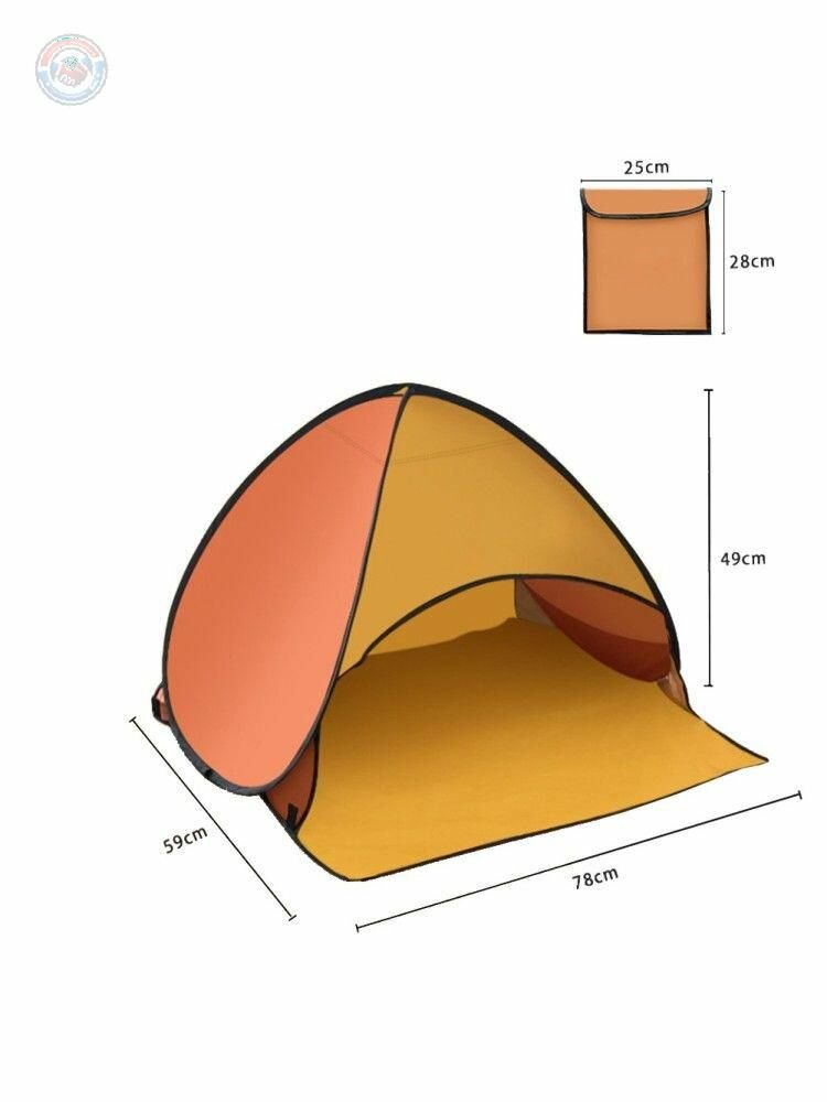 Пляжная палатка-тент с серебряным покрытием, легкая и компактная, быстрая установка, защита от солнца и ветра для отдыха на пляже, озере, даче