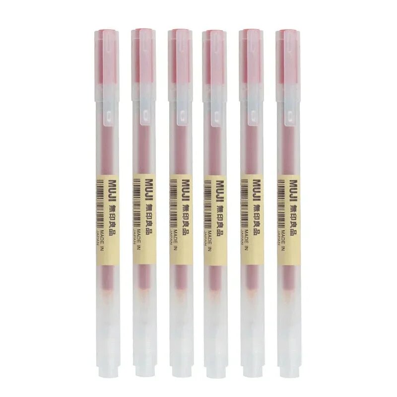 Набор гелевых ручек MUJI, 6 шт, красный, 0.5 мм