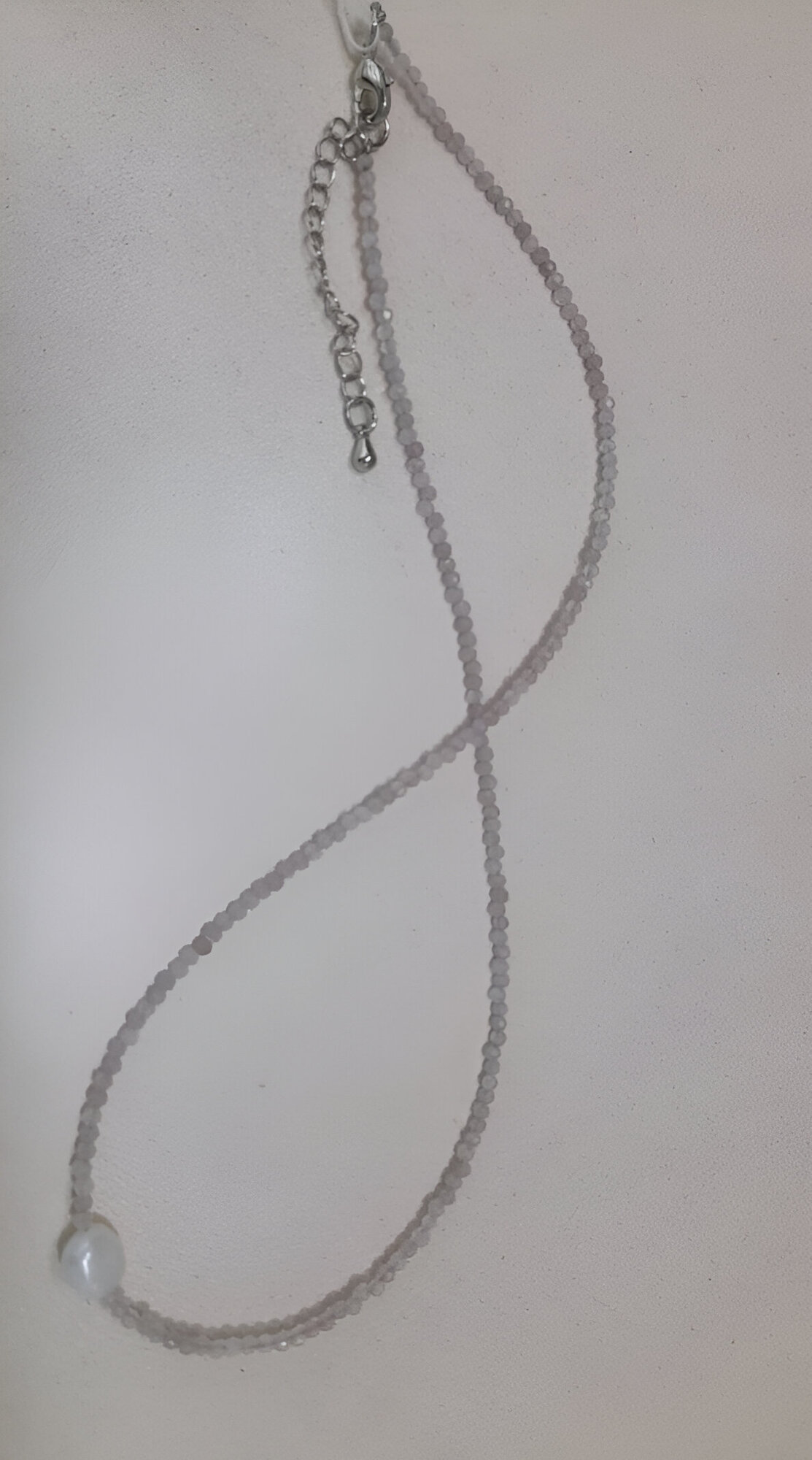 Колье Аквамарин, розовый кварц, жемчуг пресноводный культивированный, жемчуг барочный