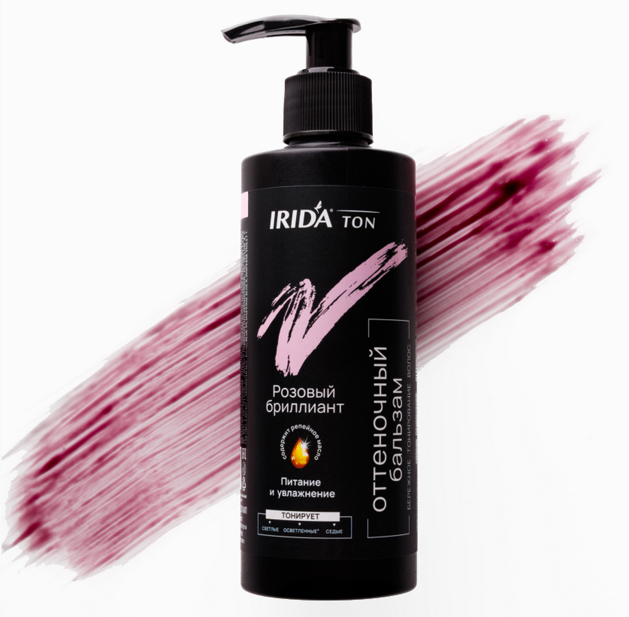 Irida Ton Оттеночный бальзам для волос "питание и увлажнение" 220 мл. розовый бриллиант