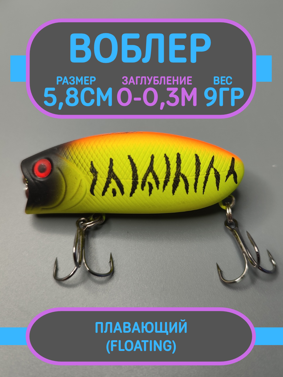 Поппер MALAS Columbia — поверхностный воблер для щуки