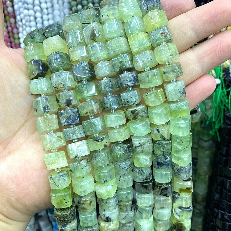 Натуральные бусины красный тигровый глаз LUOMAN XIARI Изумрудный, prehnite