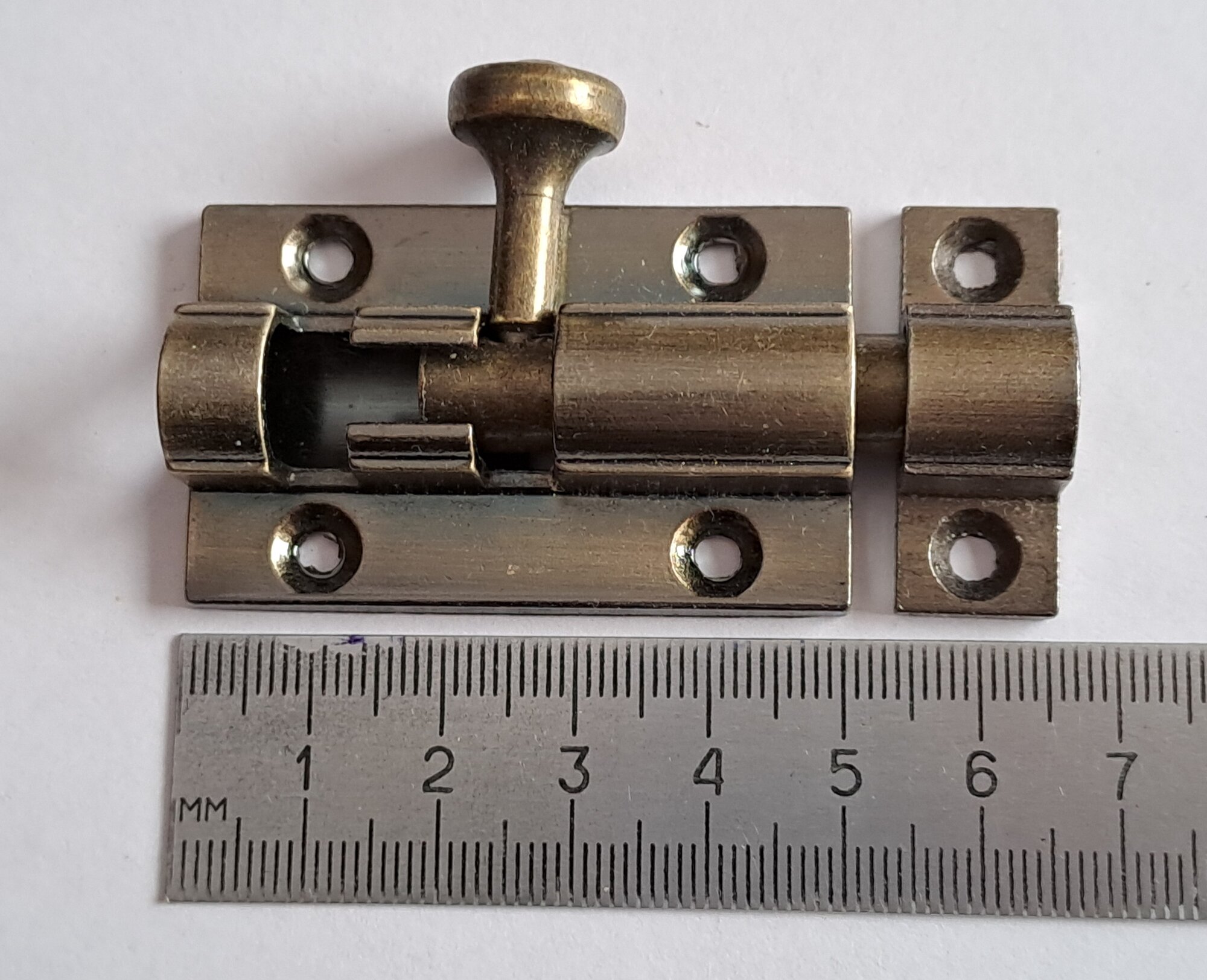 Шпингалет 50мм ("Т") " тёмная бронза"