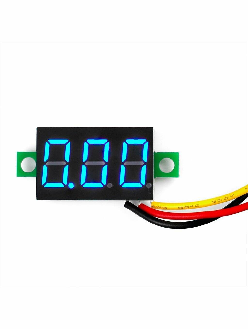 Простой встраиваемый вольтметр 0.36" 0-100V трехцифровой синий экран