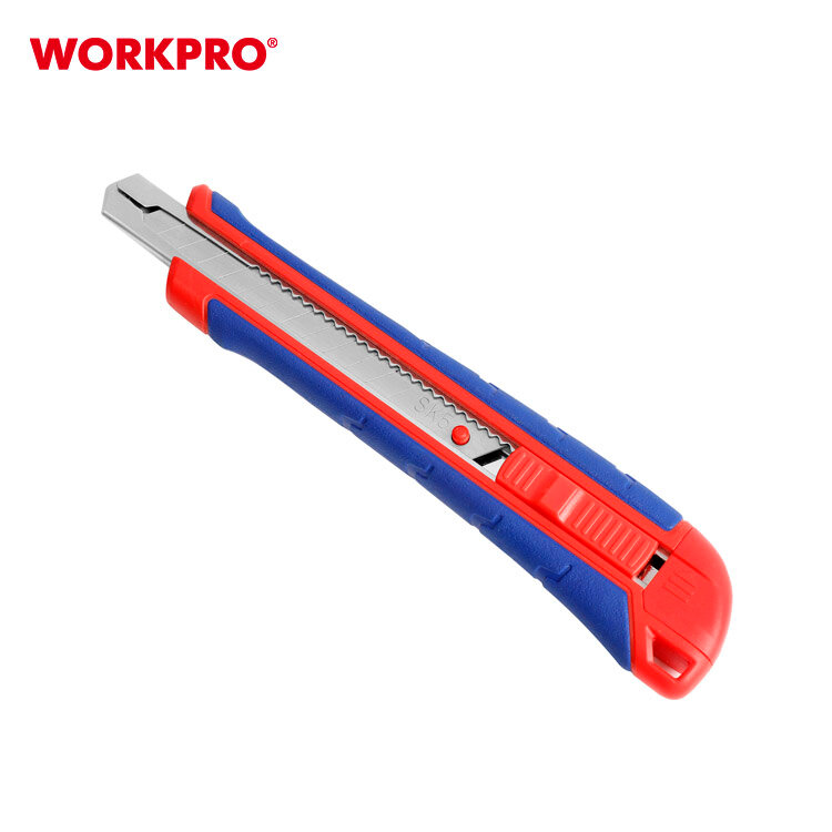 Нож с автофиксацией 9мм +3 лезвия WORKPRO