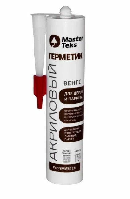 Герметик MasterTeks PROFIMASTER, акриловый, для дерева и паркета, венге, 290 мл