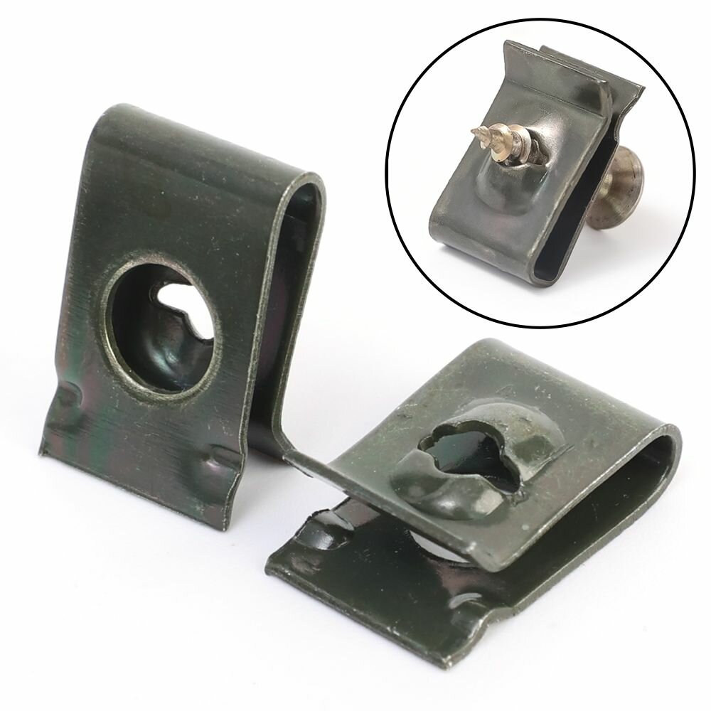 Скоба пружинная под саморез универсальная, Фиксатор автомобильный, закладной крепеж,50шт