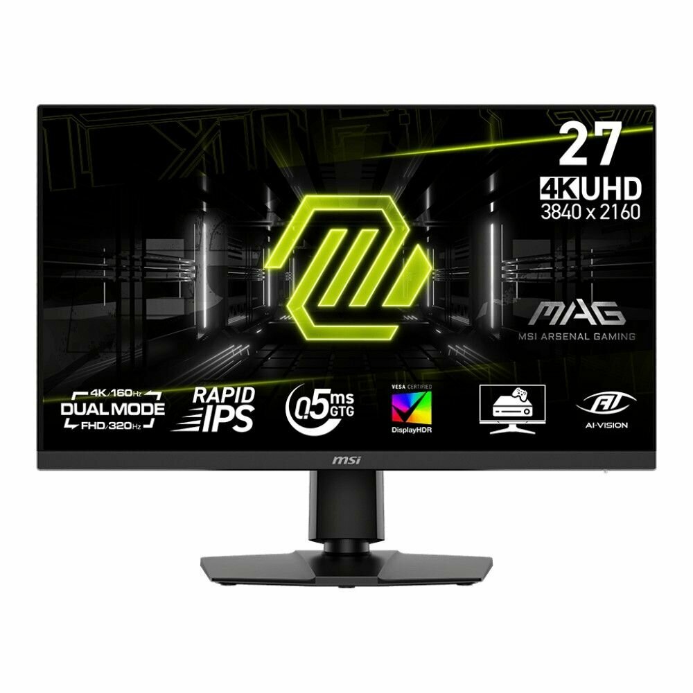 Монитор 27" MSI MAG 272URDF E16 Black (Rapid IPS, 3840x2160/1920x1080, HDMI+HDMI+DP, 0.5 ms, 178°/178°, 400 cd/m, 1000:1, 160Hz/320Hz)