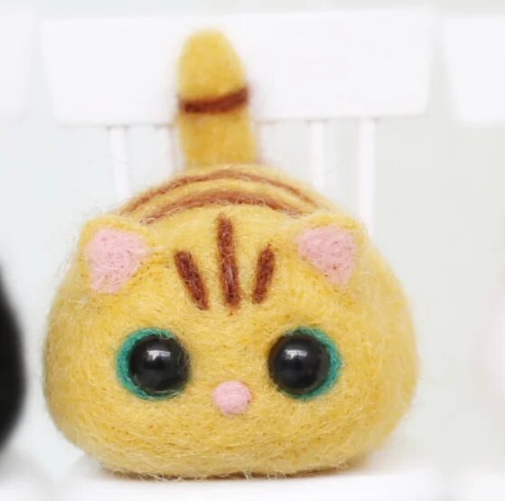 4 см шерстяной фетровый Джеб, кот, сделай сам, творческий кот. Набор для рукоделия из шерсти, шерстяной войлок, игла для валяния, украшение, рукоделие, рукоделие