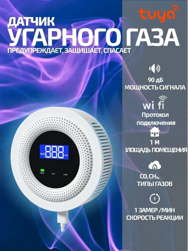 Датчики температуры tuya, Обнаружение газа, протокол Wi-Fi, поддержка яндекс. алисы, Xiaomi smart home, приложение smart life