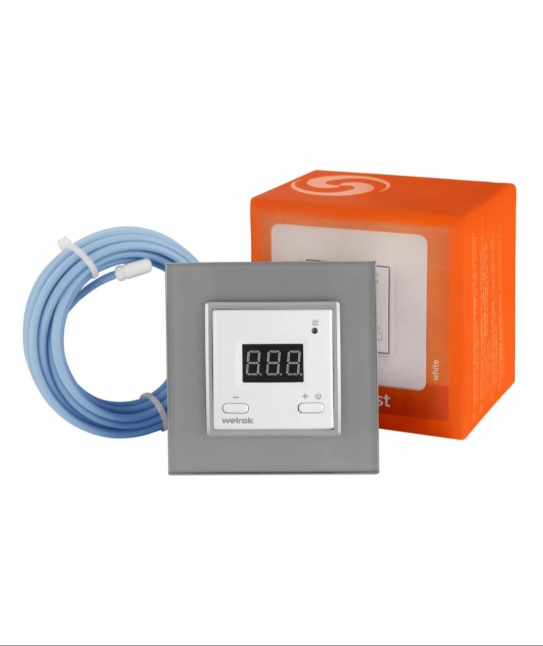 Терморегулятор Welrok ST для рамки Livolo, электронное управление, с датчиком пола 3 м, белый точный контроль температуры и стильный дизайн