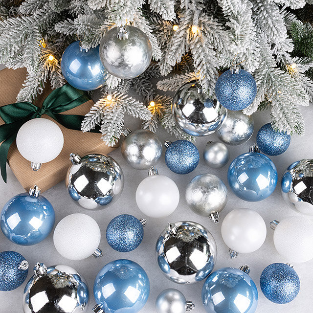 Большой набор елочных шаров Westbury - Небосвод Айвенго 4-8 см, 100 шт, пластик, Winter Deco, 1001169