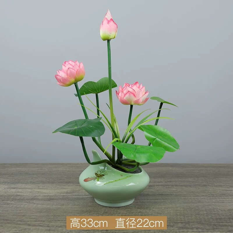 Искусственные украшения в виде лотосов, лотосы, цветочные горшки в форме лотоса, настольные цветочные композиции,